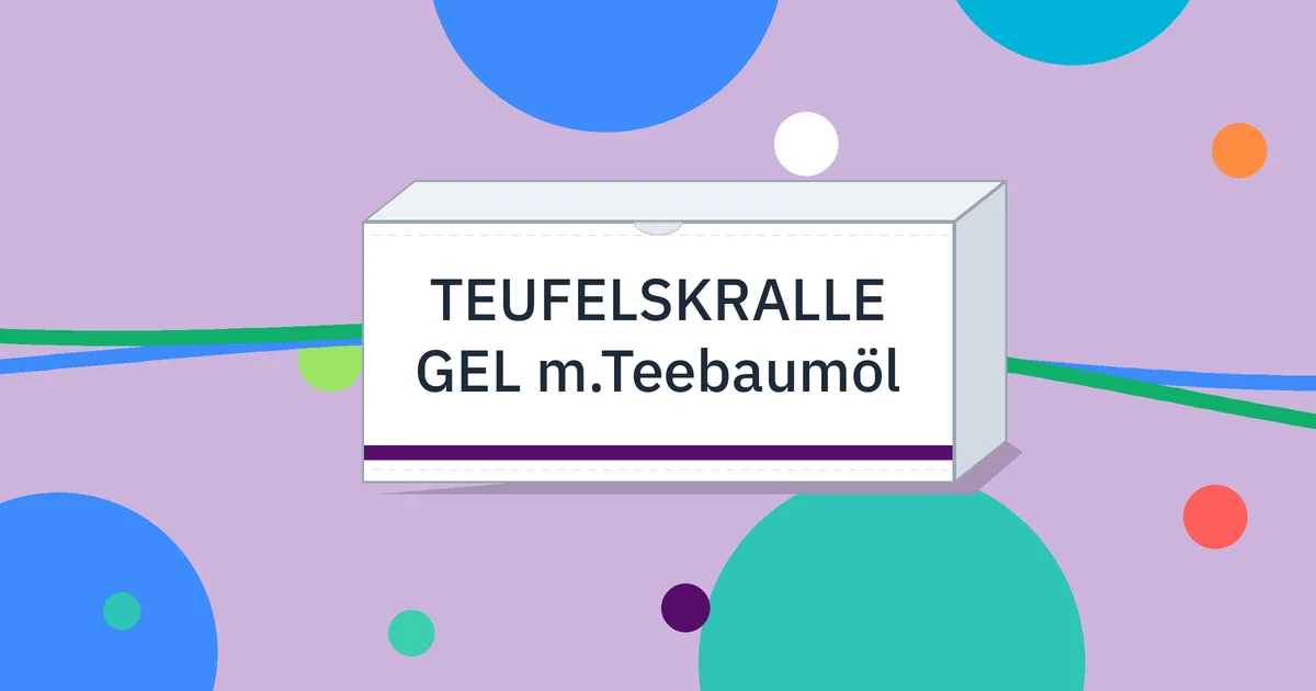 Symbolbild: Packung mit der Aufschrift TEUFELSKRALLE GEL m.Teebaumöl (PZN 09063516) – Verfügbarkeit und Bezug in Apotheken in Frankfurt am Main
