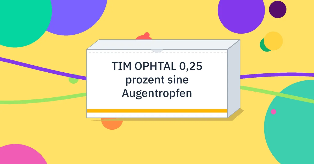 Symbolbild: Packung mit der Aufschrift TIM OPHTAL 0,25 prozent sine Augentropfen (PZN 00718513) – Verfügbarkeit und Bezug in Apotheken in Frankfurt am Main
