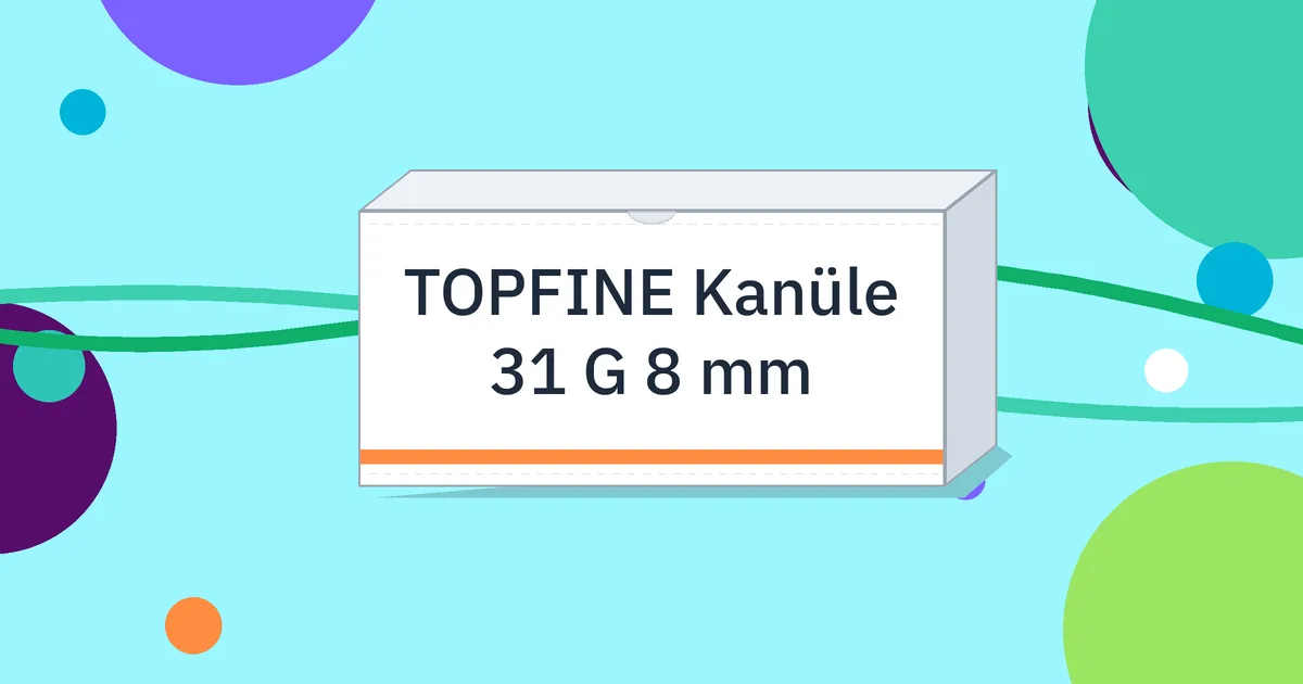 Symbolbild: Packung mit der Aufschrift TOPFINE Kanüle 31 G 8 mm (PZN 13355727) – Verfügbarkeit und Bezug in Apotheken in Frankfurt am Main