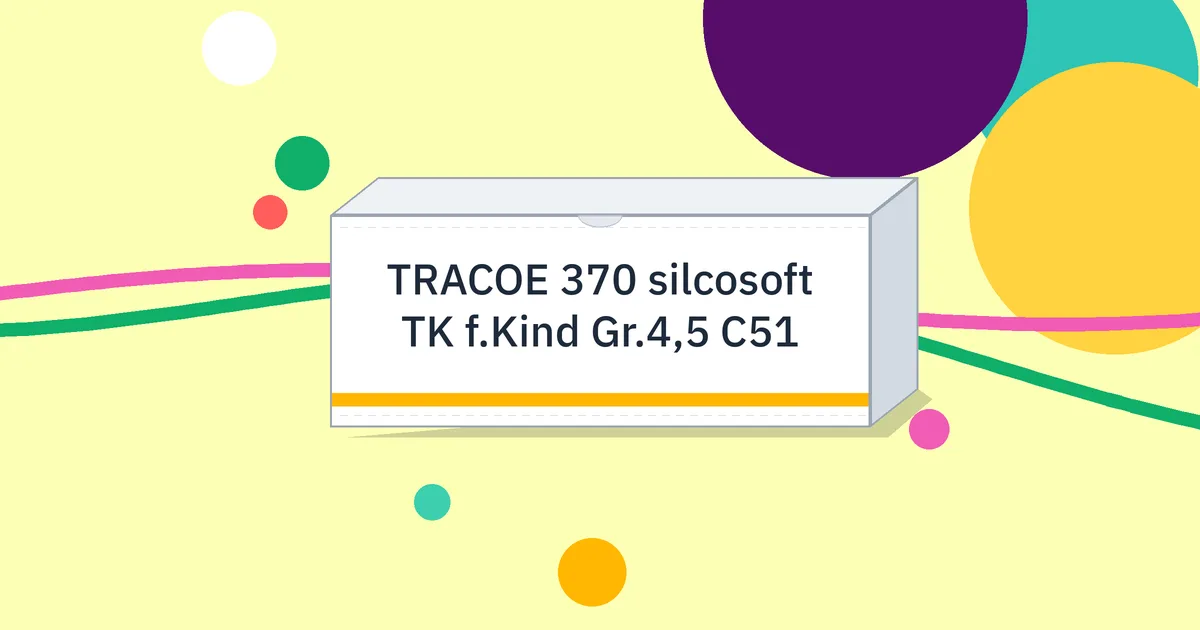 Symbolbild: Packung mit der Aufschrift TRACOE 370 silcosoft TK f.Kind Gr.4,5 C51 (PZN 14314593) – Verfügbarkeit und Bezug in Apotheken in Frankfurt am Main