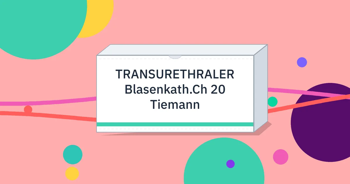 Symbolbild: Packung mit der Aufschrift TRANSURETHRALER Blasenkath.Ch 20 Tiemann (PZN 04764585) – Verfügbarkeit und Bezug in Apotheken in Frankfurt am Main