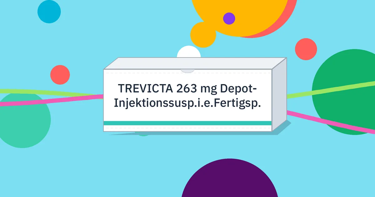 Symbolbild: Packung mit der Aufschrift TREVICTA 263 mg Depot-Injektionssusp.i.e.Fertigsp. (PZN 13922008) – Verfügbarkeit und Bezug in Apotheken in Frankfurt am Main