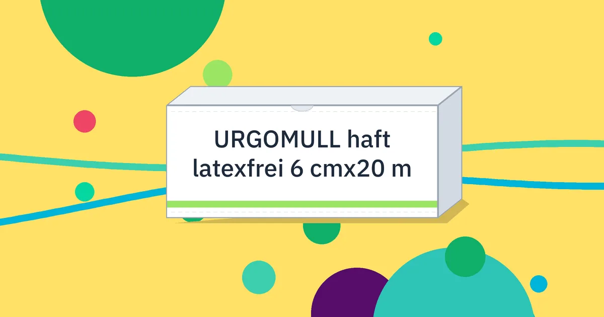 Symbolbild: Packung mit der Aufschrift URGOMULL haft latexfrei 6 cmx20 m (PZN 01832211) – Verfügbarkeit und Bezug in Apotheken in Frankfurt am Main
