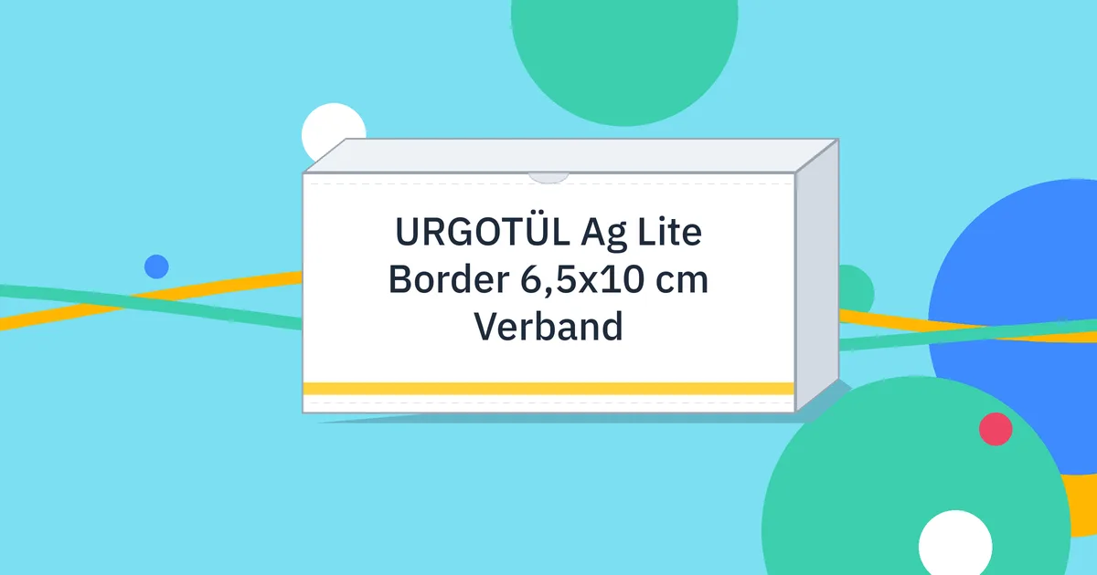 Symbolbild: Packung mit der Aufschrift URGOTÜL Ag Lite Border 6,5x10 cm Verband (PZN 09607146) – Verfügbarkeit und Bezug in Apotheken in Frankfurt am Main