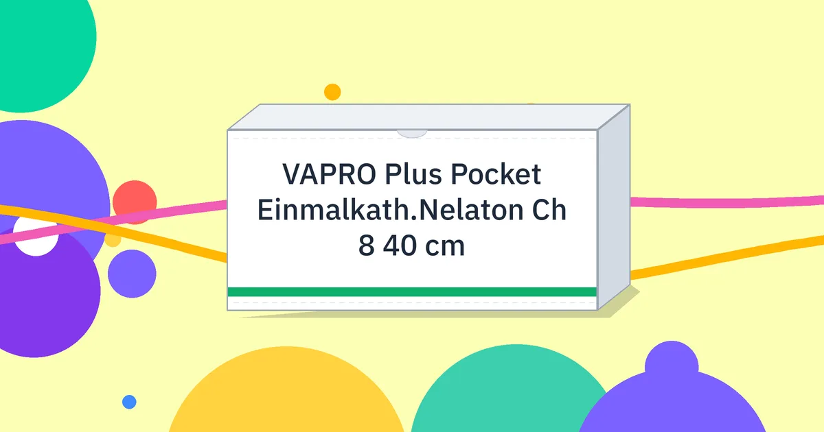 Symbolbild: Packung mit der Aufschrift VAPRO Plus Pocket Einmalkath.Nelaton Ch 8 40 cm (PZN 19639443) – Verfügbarkeit und Bezug in Apotheken in Frankfurt am Main
