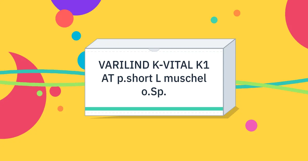 Symbolbild: Packung mit der Aufschrift VARILIND K-VITAL K1 AT p.short L muschel o.Sp. (PZN 20561002) – Verfügbarkeit und Bezug in Apotheken in Frankfurt am Main