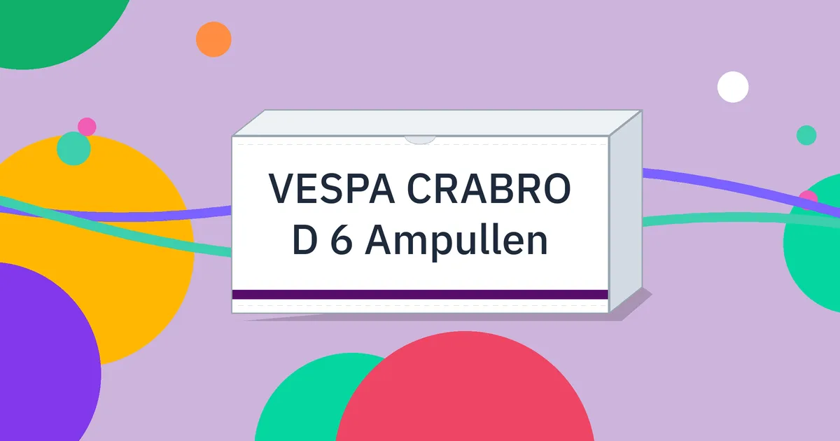 Symbolbild: Packung mit der Aufschrift VESPA CRABRO D 6 Ampullen (PZN 01627238) – Verfügbarkeit und Bezug in Apotheken in Frankfurt am Main