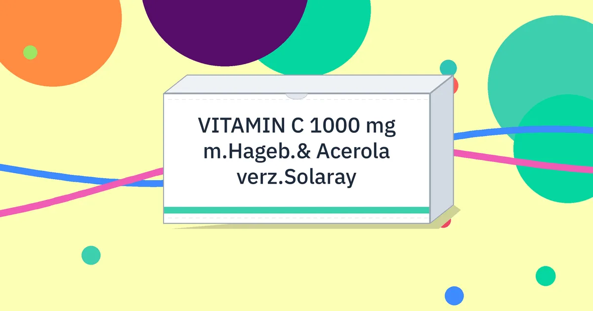 Symbolbild: Packung mit der Aufschrift VITAMIN C 1000 mg m.Hageb.& Acerola verz.Solaray (PZN 16682390) – Verfügbarkeit und Bezug in Apotheken in Frankfurt am Main