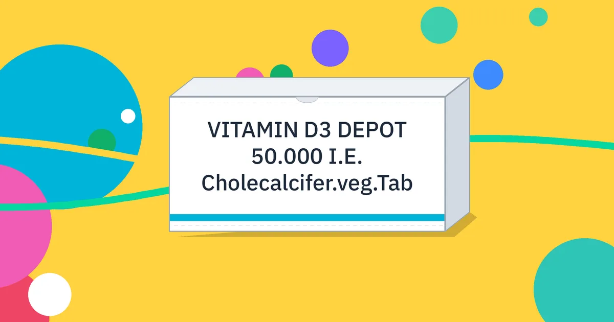 Symbolbild: Packung mit der Aufschrift VITAMIN D3 DEPOT 50.000 I.E. Cholecalcifer.veg.Tab (PZN 18209002) – Verfügbarkeit und Bezug in Apotheken in Frankfurt am Main