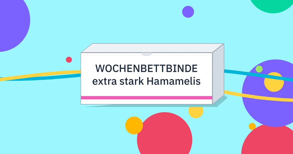 Symbolbild: Packung mit der Aufschrift WOCHENBETTBINDE extra stark Hamamelis (PZN 19706205) – Verfügbarkeit und Bezug in Apotheken in Frankfurt am Main