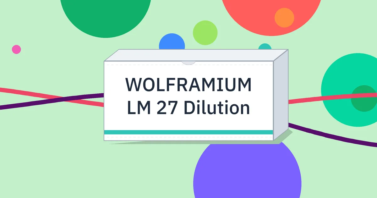 Symbolbild: Packung mit der Aufschrift WOLFRAMIUM LM 27 Dilution (PZN 13281012) – Verfügbarkeit und Bezug in Apotheken in Frankfurt am Main