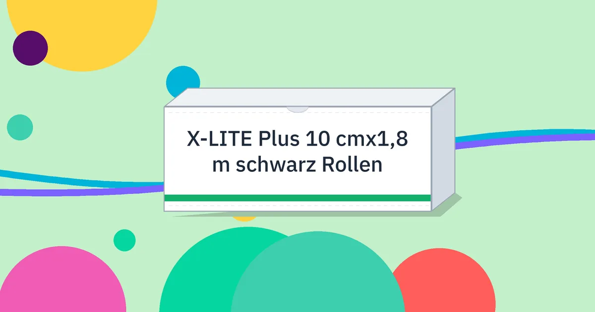 Symbolbild: Packung mit der Aufschrift X-LITE Plus 10 cmx1,8 m schwarz Rollen (PZN 14441587) – Verfügbarkeit und Bezug in Apotheken in Frankfurt am Main