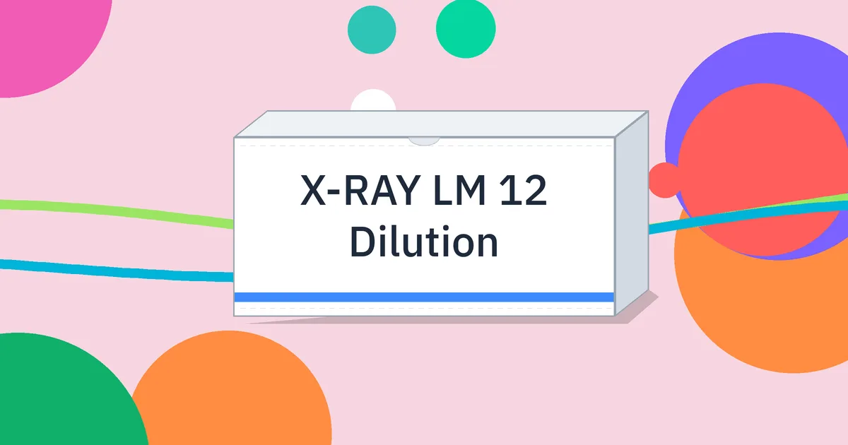 Symbolbild: Packung mit der Aufschrift X-RAY LM 12 Dilution (PZN 08806837) – Verfügbarkeit und Bezug in Apotheken in Frankfurt am Main