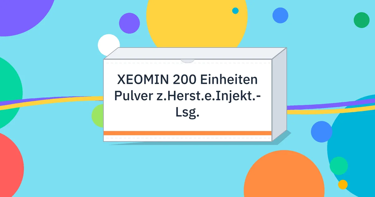 Symbolbild: Packung mit der Aufschrift XEOMIN 200 Einheiten Pulver z.Herst.e.Injekt.-Lsg. (PZN 17560312) – Verfügbarkeit und Bezug in Apotheken in Frankfurt am Main