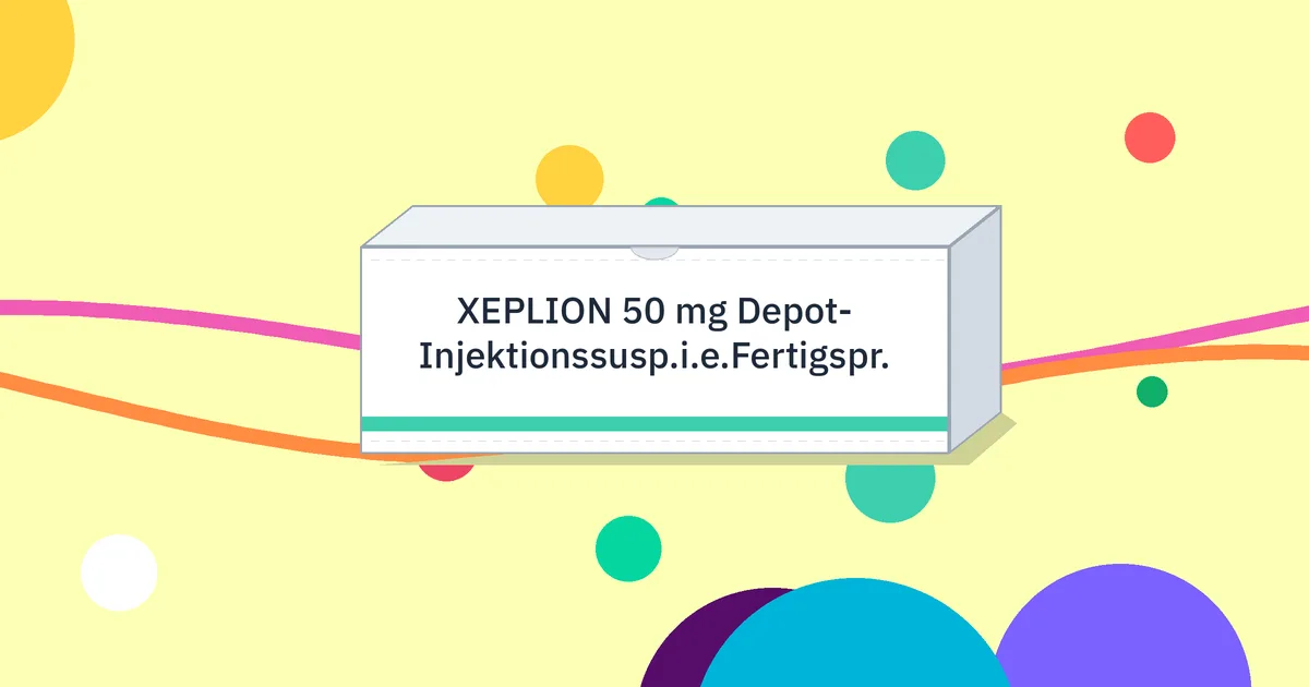 Symbolbild: Packung mit der Aufschrift XEPLION 50 mg Depot-Injektionssusp.i.e.Fertigspr. (PZN 10420401) – Verfügbarkeit und Bezug in Apotheken in Frankfurt am Main