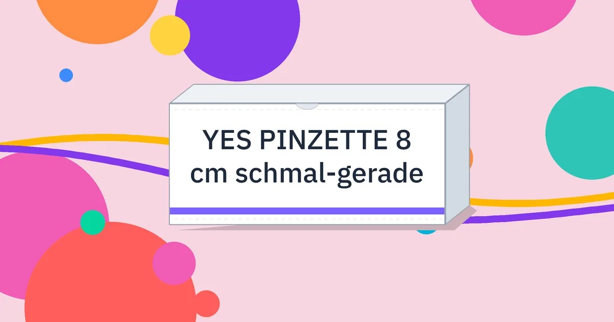 Symbolbild: Packung mit der Aufschrift YES PINZETTE 8 cm schmal-gerade (PZN 14220610) – Verfügbarkeit und Bezug in Apotheken in Frankfurt am Main