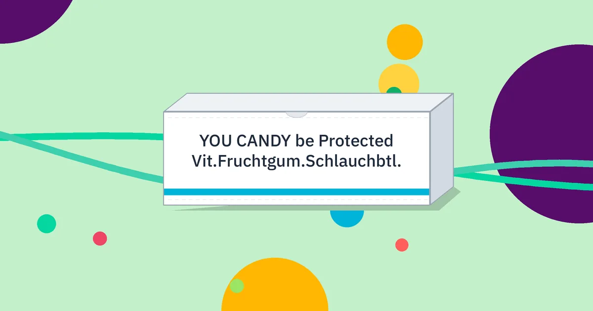 Symbolbild: Packung mit der Aufschrift YOU CANDY be Protected Vit.Fruchtgum.Schlauchbtl. (PZN 17148267) – Verfügbarkeit und Bezug in Apotheken in Frankfurt am Main