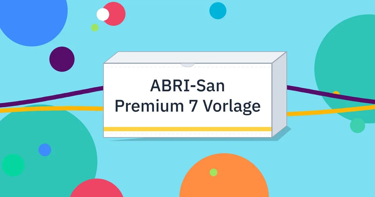 Symbolbild: Packung mit der Aufschrift ABRI-San Premium 7 Vorlage (PZN 10309425) – Verfügbarkeit und Bezug in Apotheken in Frankfurt am Main