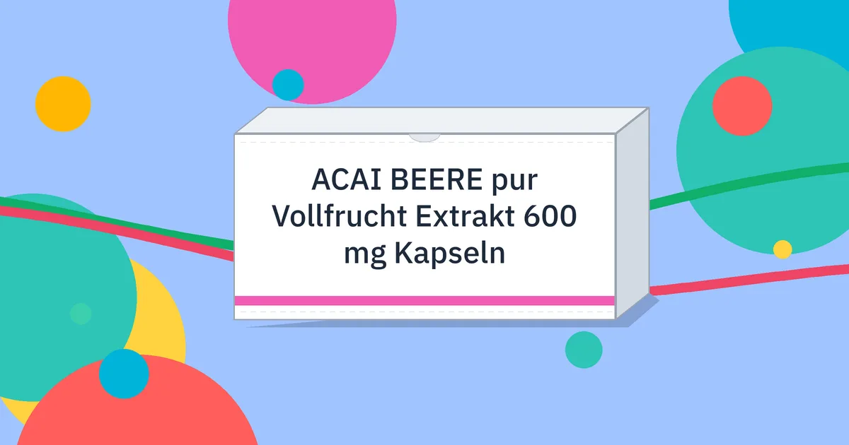 Symbolbild: Packung mit der Aufschrift ACAI BEERE pur Vollfrucht Extrakt 600 mg Kapseln (PZN 11008708) – Verfügbarkeit und Bezug in Apotheken in Frankfurt am Main