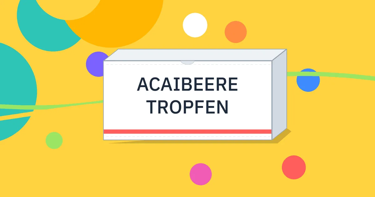 Symbolbild: Packung mit der Aufschrift ACAIBEERE TROPFEN (PZN 15230243) – Verfügbarkeit und Bezug in Apotheken in Frankfurt am Main