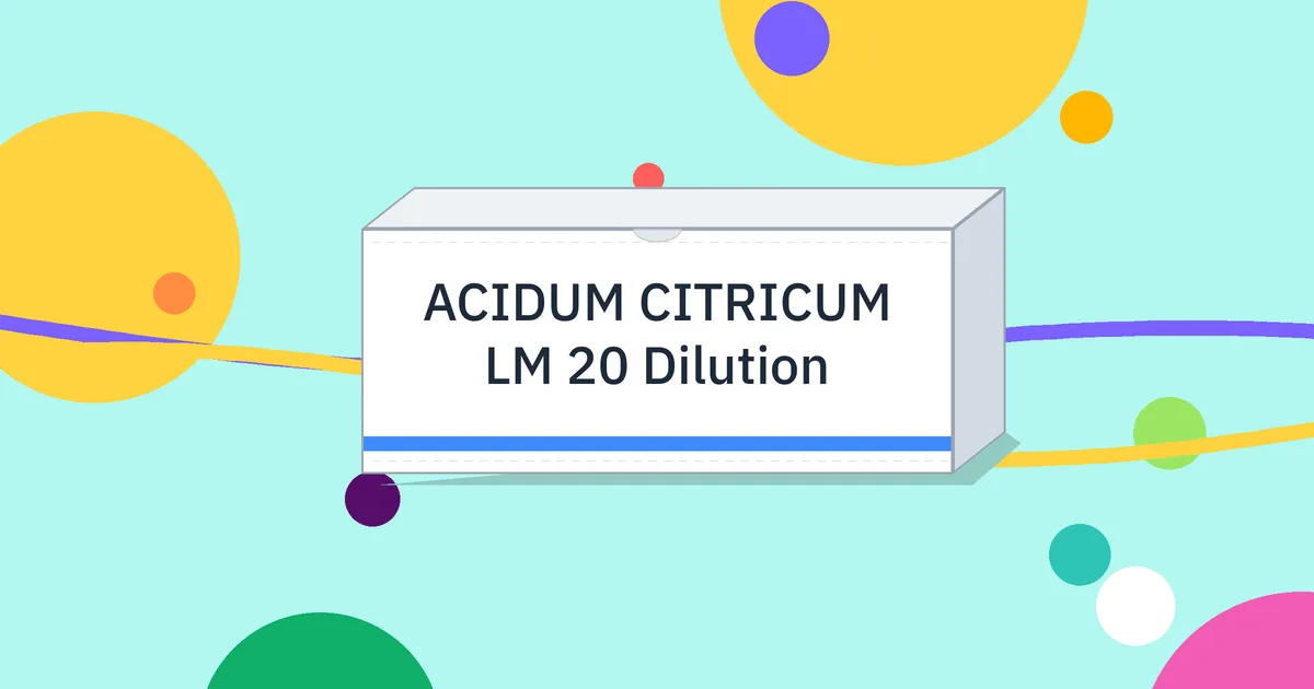 Symbolbild: Packung mit der Aufschrift ACIDUM CITRICUM LM 20 Dilution (PZN 13273751) – Verfügbarkeit und Bezug in Apotheken in Frankfurt am Main