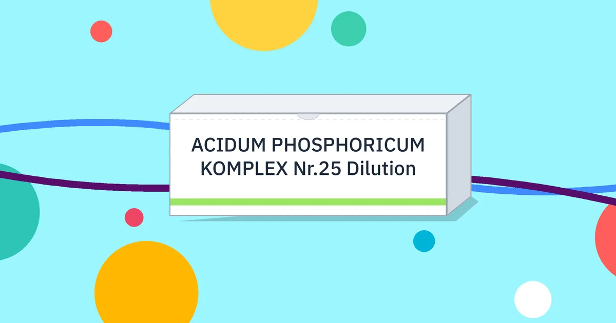Symbolbild: Packung mit der Aufschrift ACIDUM PHOSPHORICUM KOMPLEX Nr.25 Dilution (PZN 00008912) – Verfügbarkeit und Bezug in Apotheken in Frankfurt am Main