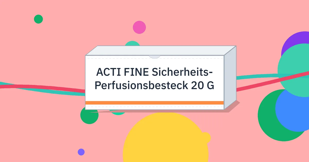 Symbolbild: Packung mit der Aufschrift ACTI FINE Sicherheits-Perfusionsbesteck 20 G (PZN 12668737) – Verfügbarkeit und Bezug in Apotheken in Frankfurt am Main
