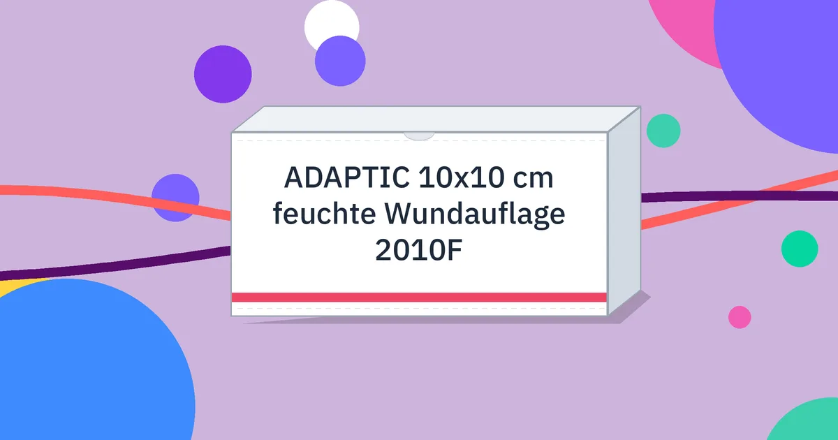 Symbolbild: Packung mit der Aufschrift ADAPTIC 10x10 cm feuchte Wundauflage 2010F (PZN 16594734) – Verfügbarkeit und Bezug in Apotheken in Frankfurt am Main