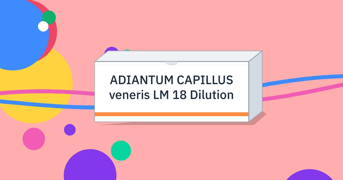 Symbolbild: Packung mit der Aufschrift ADIANTUM CAPILLUS veneris LM 18 Dilution (PZN 13295586) – Verfügbarkeit und Bezug in Apotheken in Frankfurt am Main
