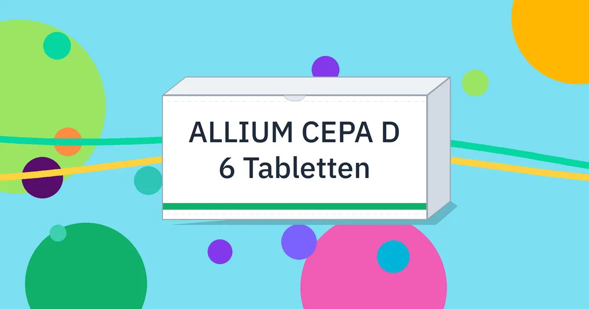 Symbolbild: Packung mit der Aufschrift ALLIUM CEPA D 6 Tabletten (PZN 02627909) – Verfügbarkeit und Bezug in Apotheken in Frankfurt am Main