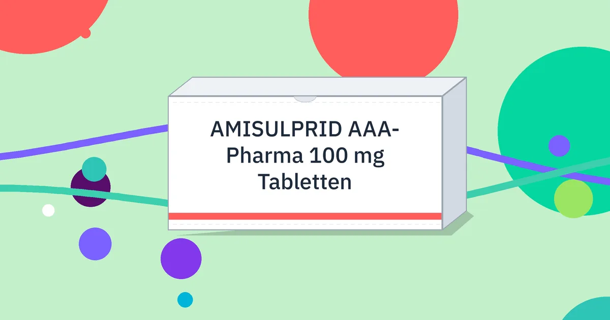 Symbolbild: Packung mit der Aufschrift AMISULPRID AAA-Pharma 100 mg Tabletten (PZN 01135239) – Verfügbarkeit und Bezug in Apotheken in Frankfurt am Main