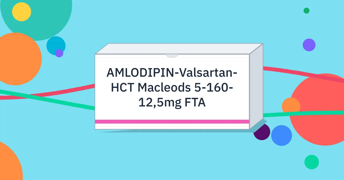 Symbolbild: Packung mit der Aufschrift AMLODIPIN-Valsartan-HCT Macleods 5-160-12,5mg FTA (PZN 20410183) – Verfügbarkeit und Bezug in Apotheken in Frankfurt am Main