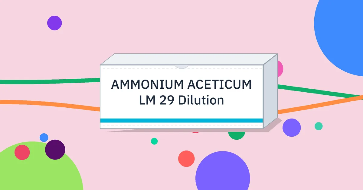 Symbolbild: Packung mit der Aufschrift AMMONIUM ACETICUM LM 29 Dilution (PZN 13319660) – Verfügbarkeit und Bezug in Apotheken in Frankfurt am Main