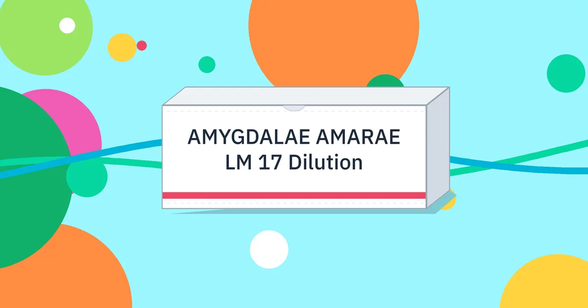 Symbolbild: Packung mit der Aufschrift AMYGDALAE AMARAE LM 17 Dilution (PZN 13325614) – Verfügbarkeit und Bezug in Apotheken in Frankfurt am Main