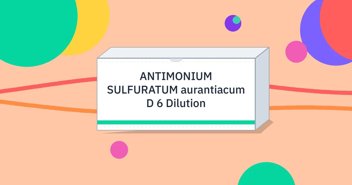 Symbolbild: Packung mit der Aufschrift ANTIMONIUM SULFURATUM aurantiacum D 6 Dilution (PZN 04203585) – Verfügbarkeit und Bezug in Apotheken in Frankfurt am Main