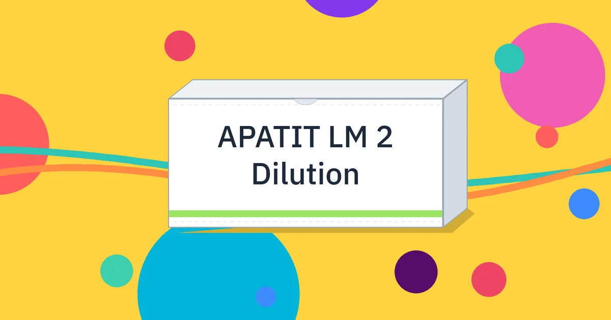 Symbolbild: Packung mit der Aufschrift APATIT LM 2 Dilution (PZN 13377031) – Verfügbarkeit und Bezug in Apotheken in Frankfurt am Main