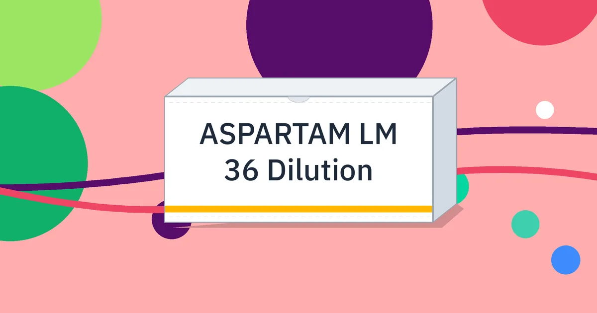 Symbolbild: Packung mit der Aufschrift ASPARTAM LM 36 Dilution (PZN 12782232) – Verfügbarkeit und Bezug in Apotheken in Frankfurt am Main