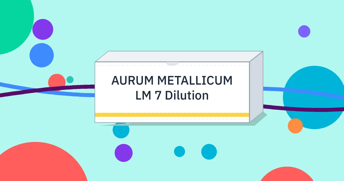 Symbolbild: Packung mit der Aufschrift AURUM METALLICUM LM 7 Dilution (PZN 12785029) – Verfügbarkeit und Bezug in Apotheken in Frankfurt am Main