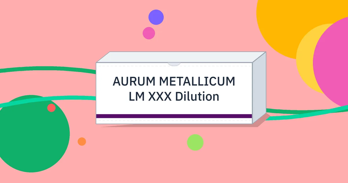 Symbolbild: Packung mit der Aufschrift AURUM METALLICUM LM XXX Dilution (PZN 02673795) – Verfügbarkeit und Bezug in Apotheken in Frankfurt am Main
