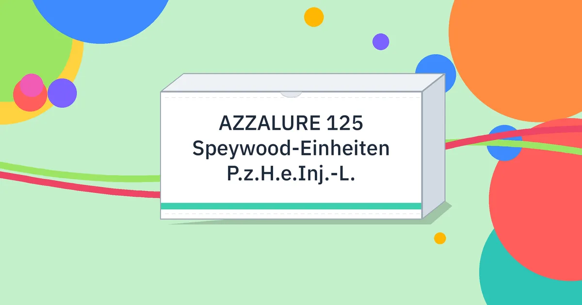 Symbolbild: Packung mit der Aufschrift AZZALURE 125 Speywood-Einheiten P.z.H.e.Inj.-L. (PZN 18010074) – Verfügbarkeit und Bezug in Apotheken in Frankfurt am Main
