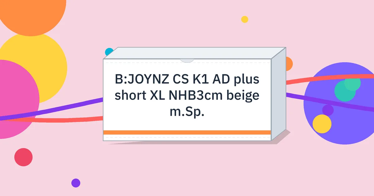 Symbolbild: Packung mit der Aufschrift B:JOYNZ CS K1 AD plus short XL NHB3cm beige m.Sp. (PZN 20529464) – Verfügbarkeit und Bezug in Apotheken in Frankfurt am Main