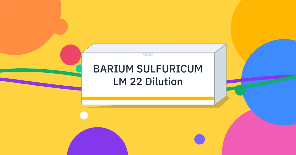 Symbolbild: Packung mit der Aufschrift BARIUM SULFURICUM LM 22 Dilution (PZN 13380429) – Verfügbarkeit und Bezug in Apotheken in Frankfurt am Main