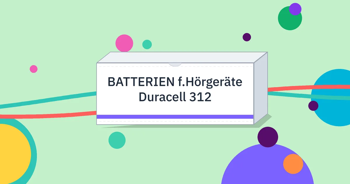 Symbolbild: Packung mit der Aufschrift BATTERIEN f.Hörgeräte Duracell 312 (PZN 07656459) – Verfügbarkeit und Bezug in Apotheken in Frankfurt am Main