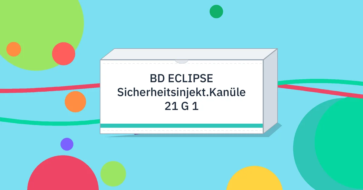 Symbolbild: Packung mit der Aufschrift BD ECLIPSE Sicherheitsinjekt.Kanüle 21 G 1 (PZN 05012054) – Verfügbarkeit und Bezug in Apotheken in Frankfurt am Main