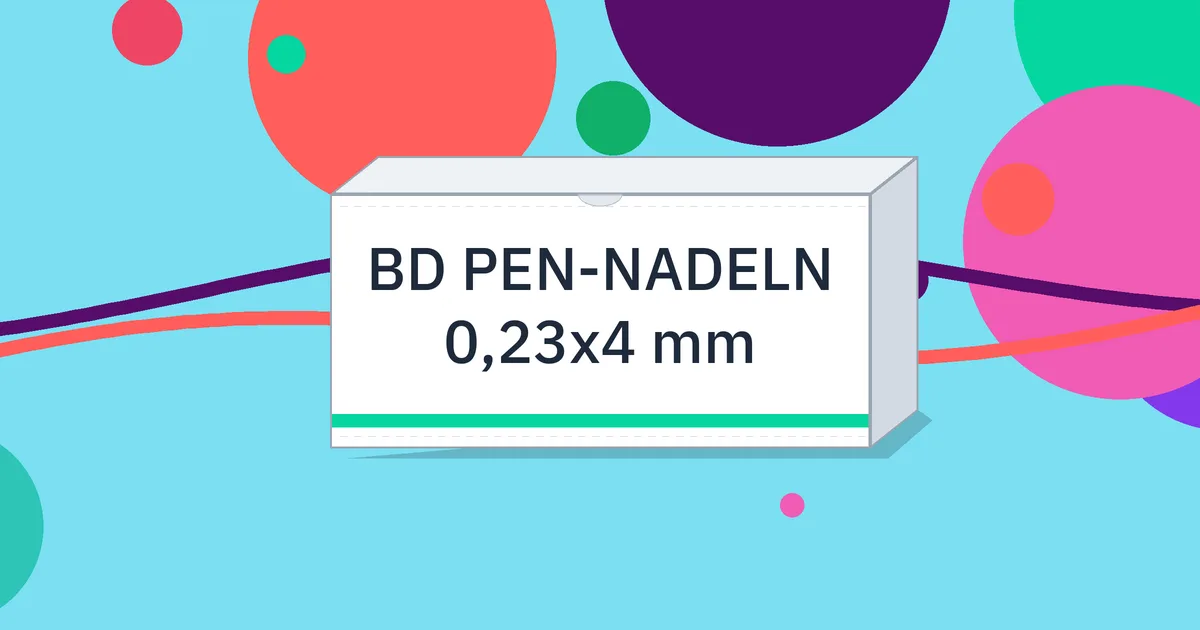 Symbolbild: Packung mit der Aufschrift BD PEN-NADELN 0,23x4 mm (PZN 16848933) – Verfügbarkeit und Bezug in Apotheken in Frankfurt am Main