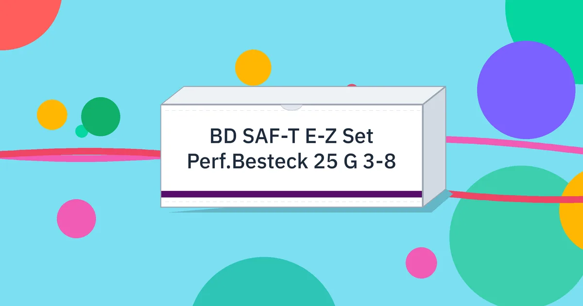 Symbolbild: Packung mit der Aufschrift BD SAF-T E-Z Set Perf.Besteck 25 G 3-8 (PZN 07546883) – Verfügbarkeit und Bezug in Apotheken in Frankfurt am Main