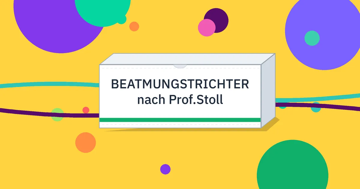 Symbolbild: Packung mit der Aufschrift BEATMUNGSTRICHTER nach Prof.Stoll (PZN 01492844) – Verfügbarkeit und Bezug in Apotheken in Frankfurt am Main