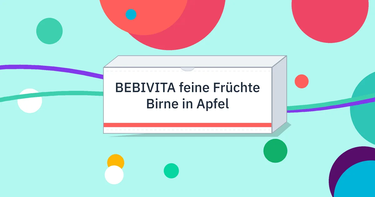 Symbolbild: Packung mit der Aufschrift BEBIVITA feine Früchte Birne in Apfel (PZN 06972891) – Verfügbarkeit und Bezug in Apotheken in Frankfurt am Main
