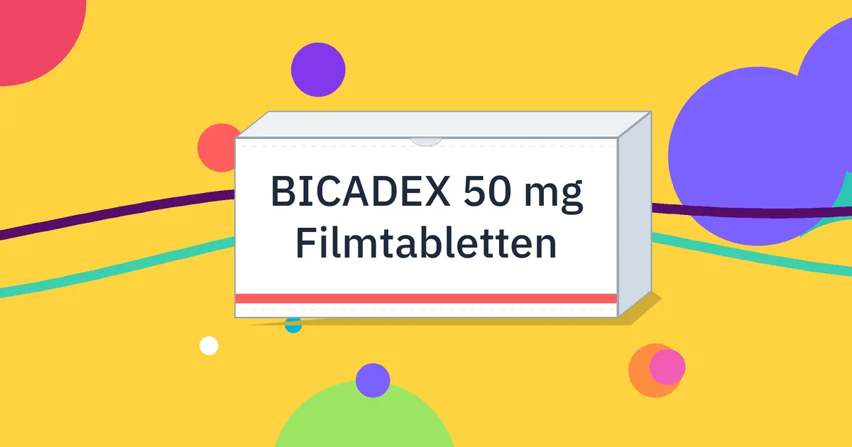 Symbolbild: Packung mit der Aufschrift BICADEX 50 mg Filmtabletten (PZN 01743803) – Verfügbarkeit und Bezug in Apotheken in Frankfurt am Main