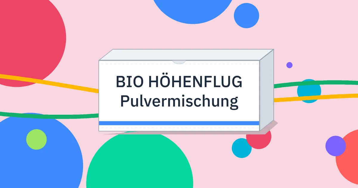 Symbolbild: Packung mit der Aufschrift BIO HÖHENFLUG Pulvermischung (PZN 11366974) – Verfügbarkeit und Bezug in Apotheken in Frankfurt am Main